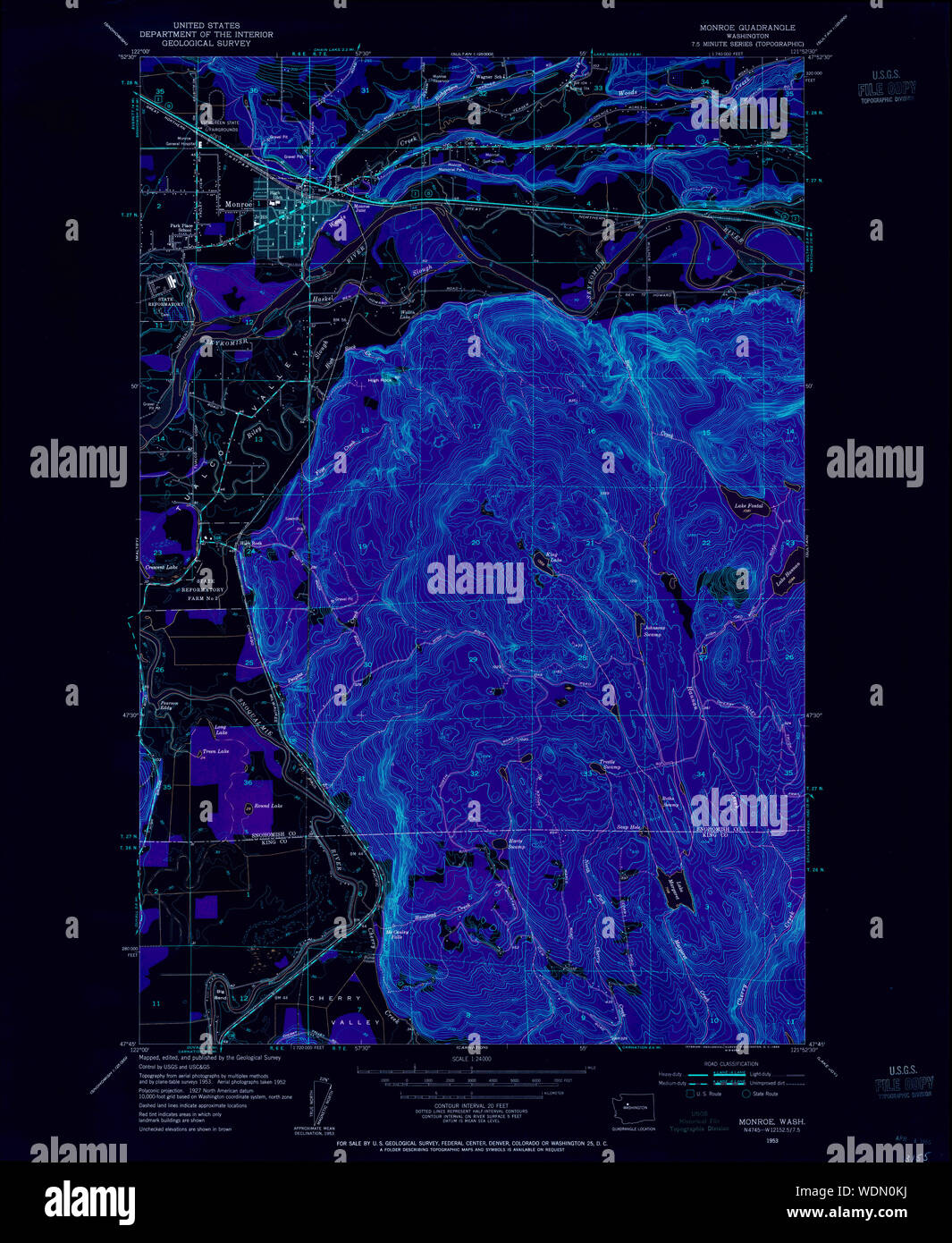 Monroe washington map hi-res stock photography and images - Alamy
