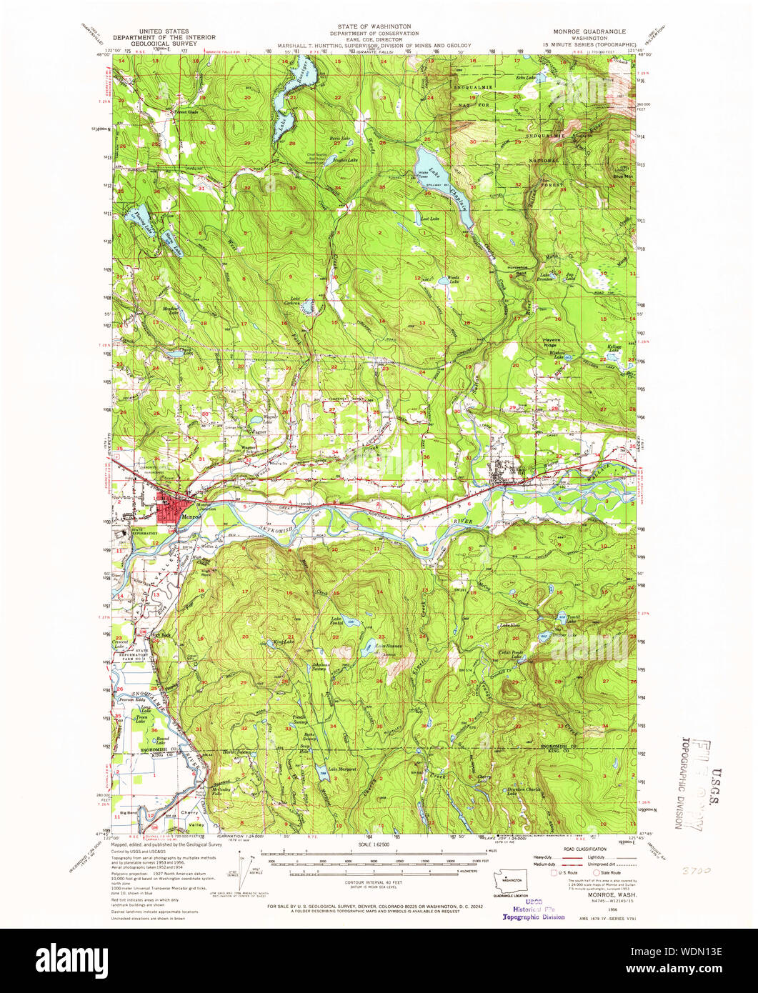 Monroe washington map hi-res stock photography and images - Alamy