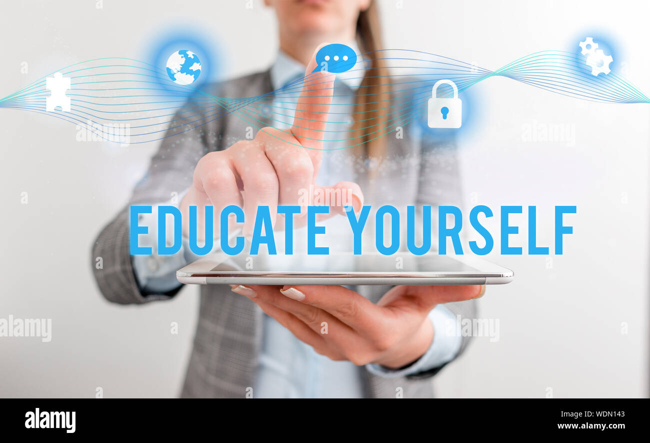 Conceptual hand writing showing Educate Yourself. Concept meaning ...