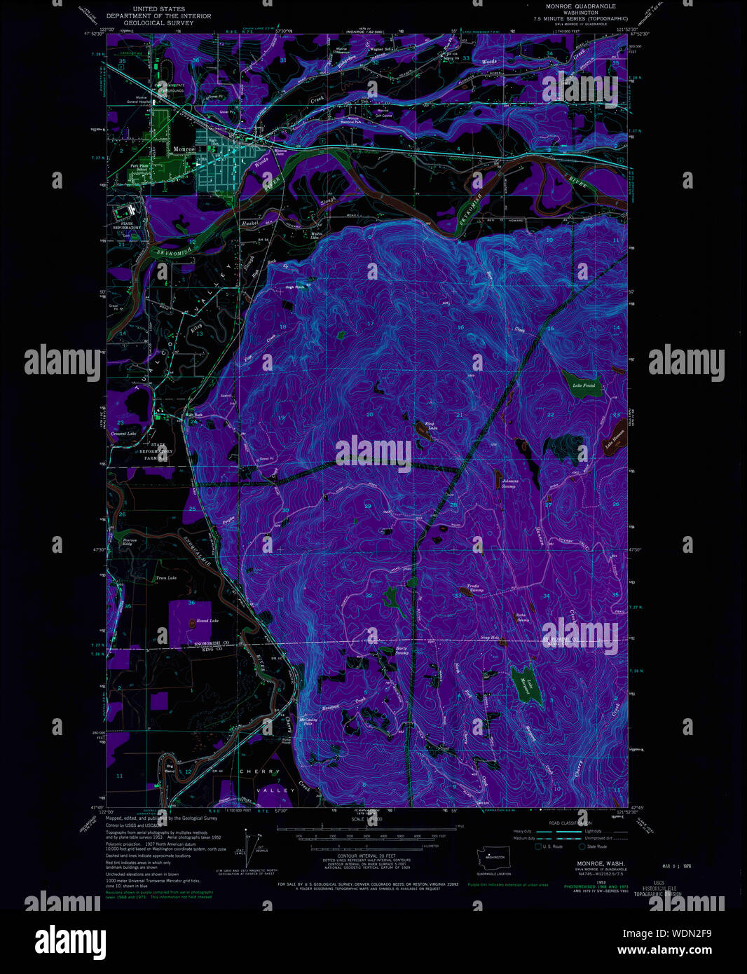 Monroe washington map hi-res stock photography and images - Alamy