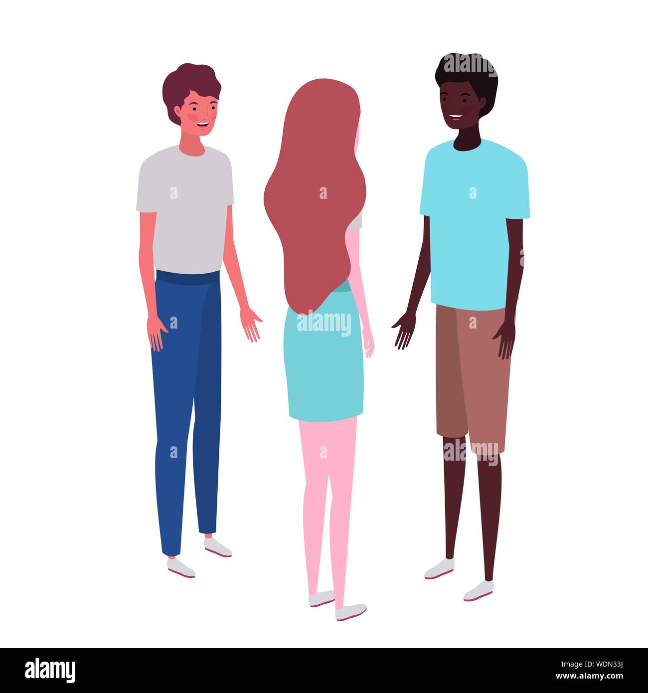 group of people standing on white background Stock Vector Image & Art ...