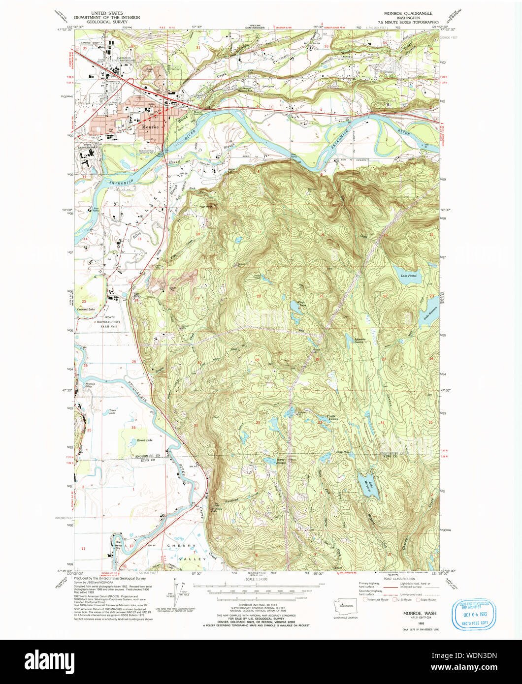 Monroe washington map hi-res stock photography and images - Alamy