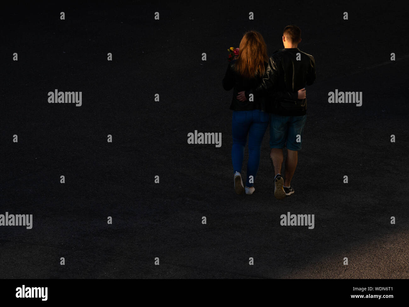 Shadows two people walking hi-res stock photography and images - Alamy