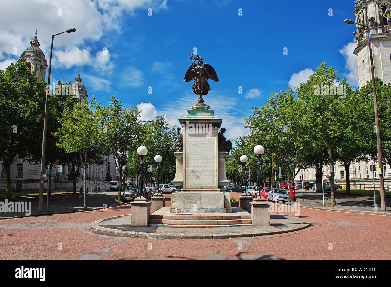 The monument in Cardiff in Wales Stock Photo - Alamy