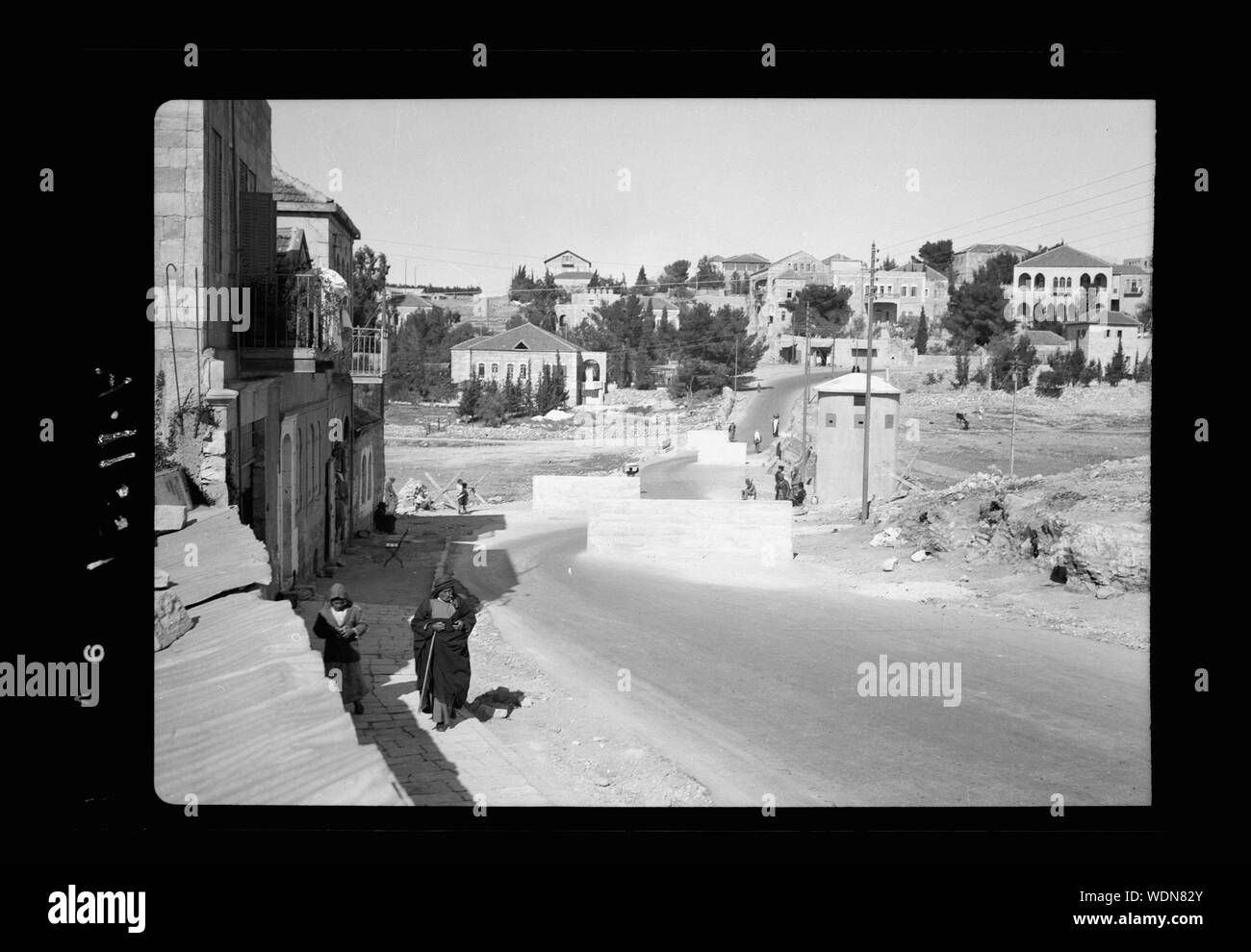 Government defense measures on highway leading into Jerusalem from the ...