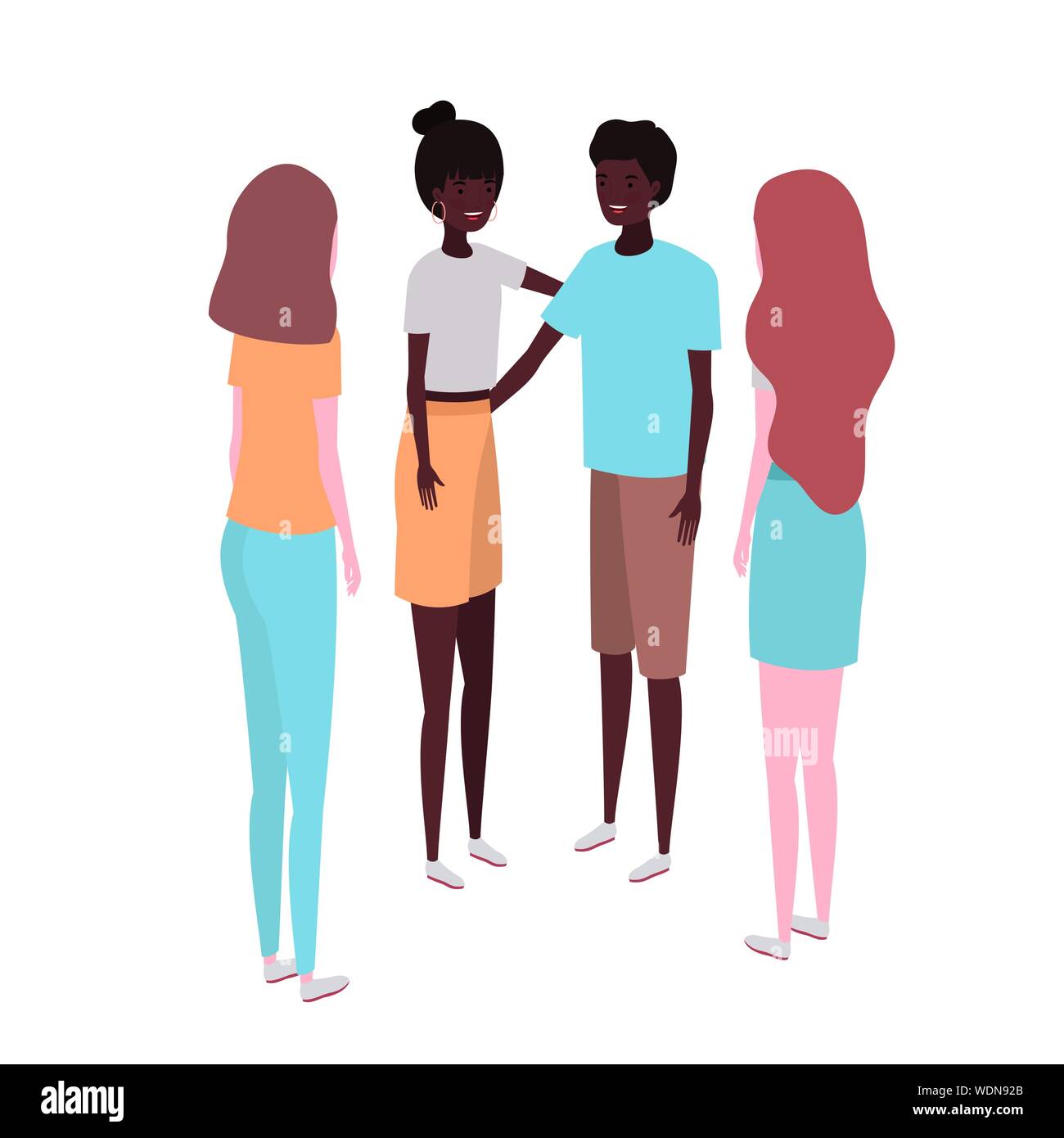 group of people standing on white background Stock Vector Image & Art ...