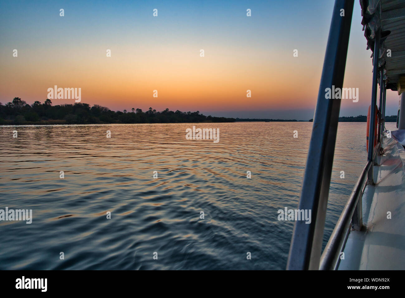 Zambezi river sunset, Zimbabwe, Africa Stock Photo - Alamy