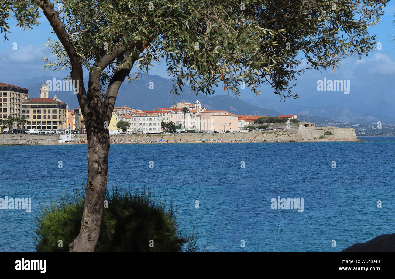 Beautiful cityscape, Ajaccio is the capital of Corsica. City on a ...