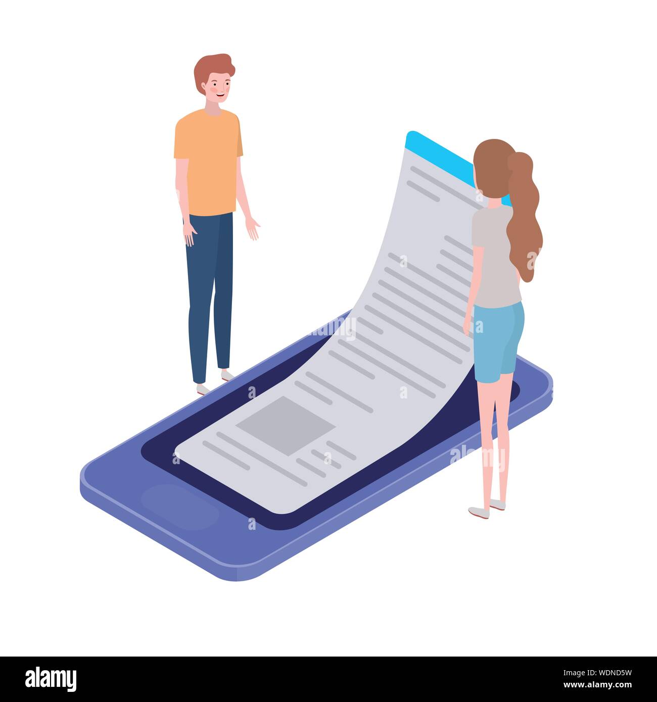 Couple phone call drawing hi-res stock photography and images - Alamy