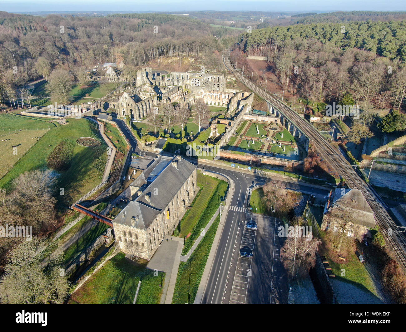 Aerial belgium castle ruins hi-res stock photography and images - Alamy
