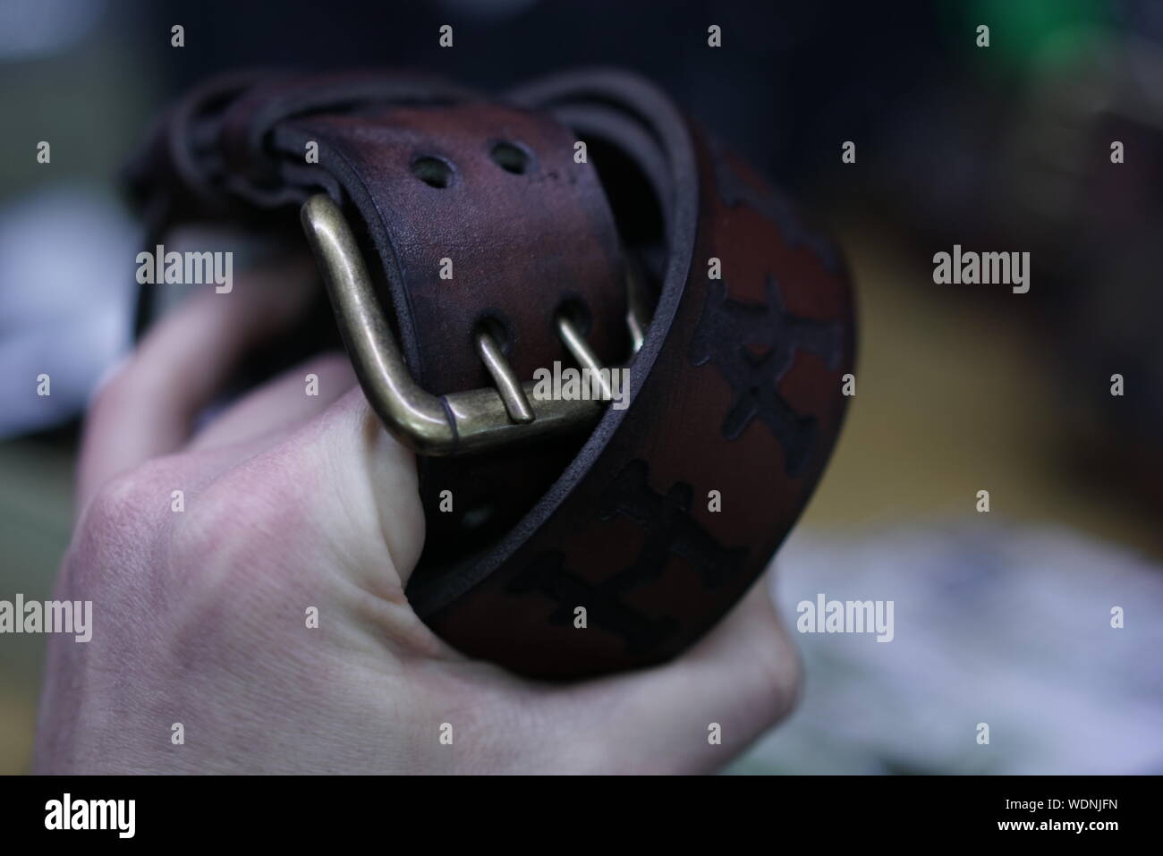 Hand Holding Belt High Resolution Stock Photography and Images - Alamy