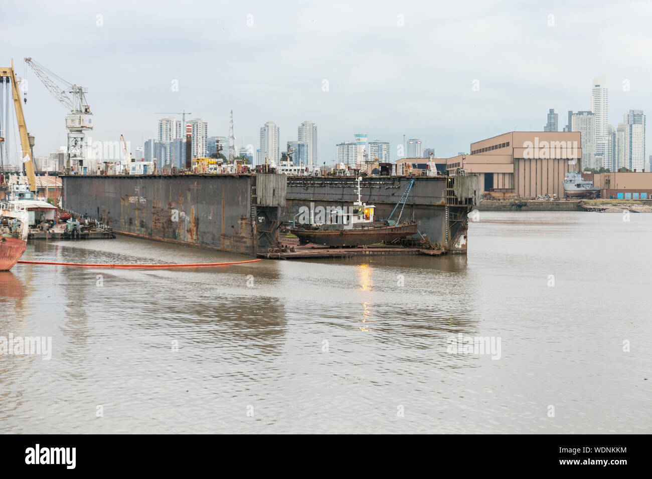 Antique small dry dock for repairing small ships in harbor of Buenis ...