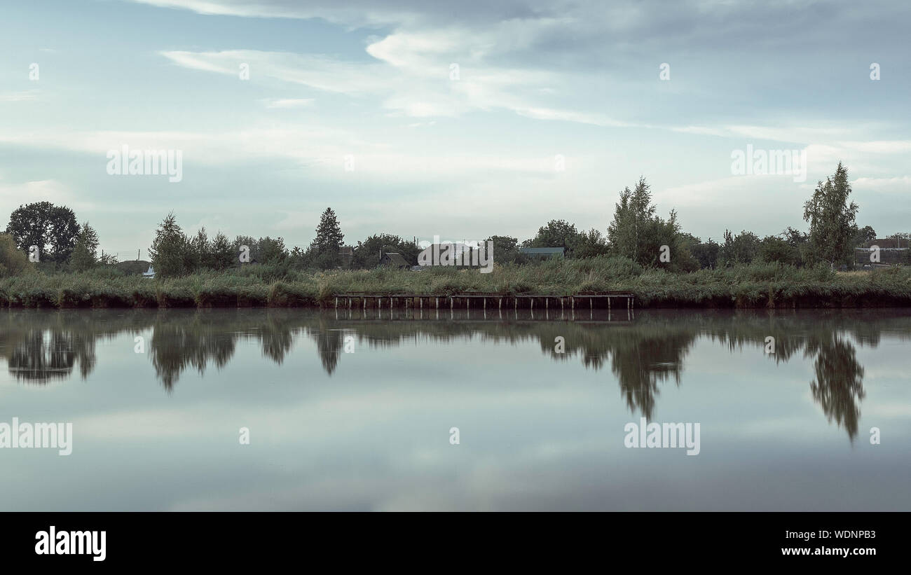 Countryside. Lake reflections Stock Photo - Alamy