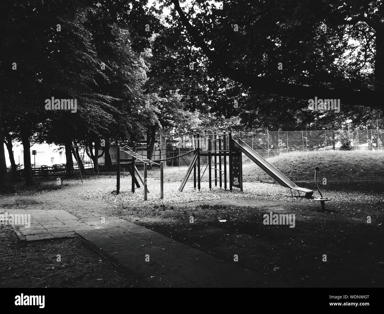 Empty playground park hi-res stock photography and images - Alamy