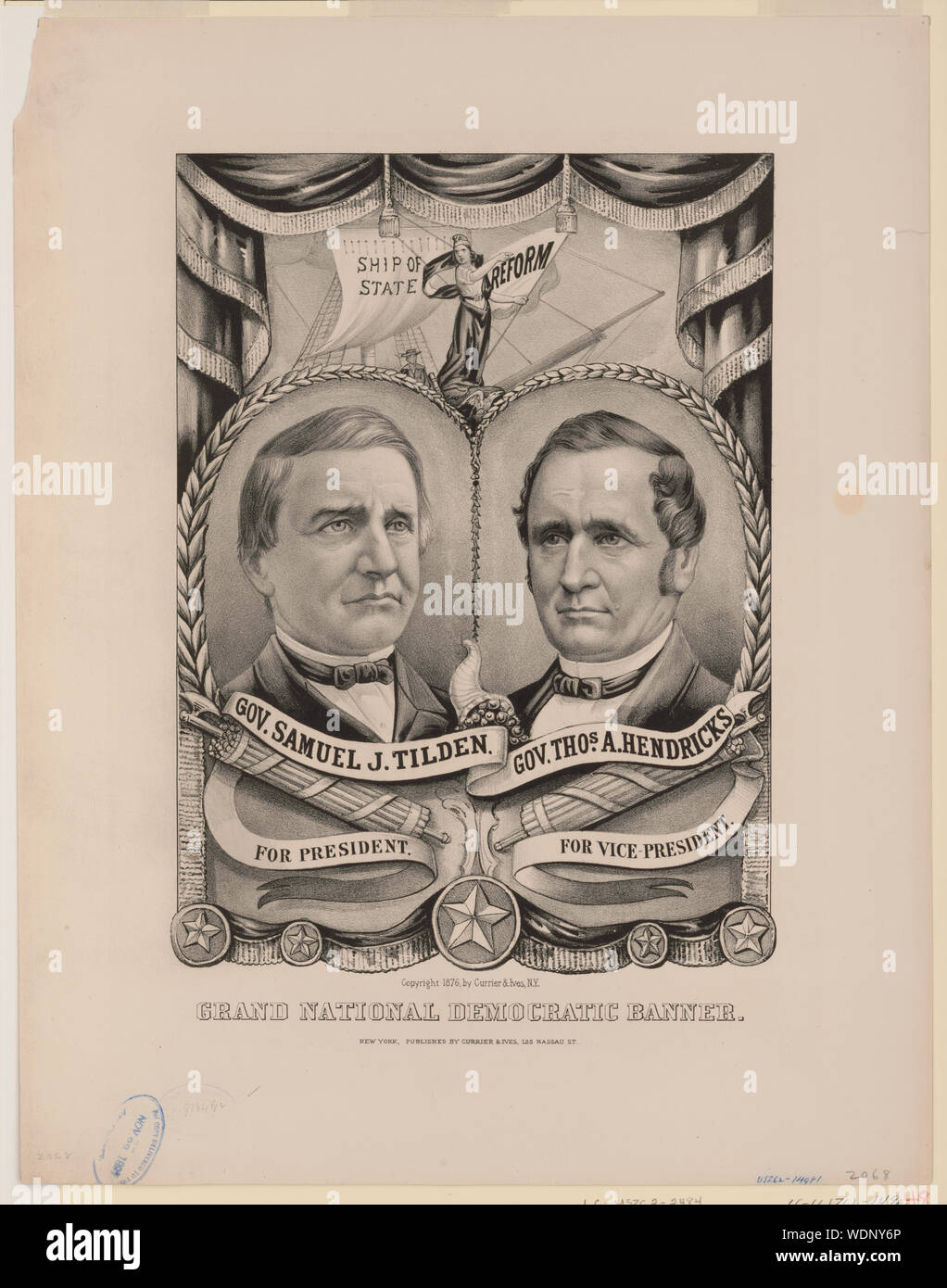 Grand National Democratic banner Abstract: Print shows a campaign ...