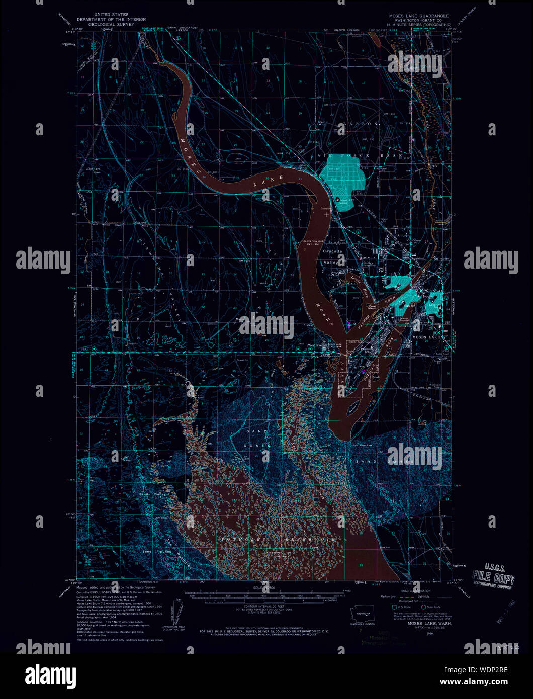 Map of moses lake hi-res stock photography and images - Alamy