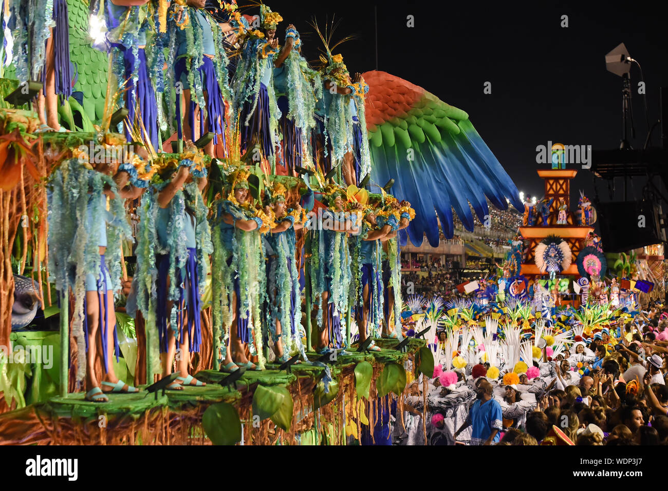 RIO DE JANEIRO, BRAZIL, MARCH, 9, 2019: parade of samba school portela ...