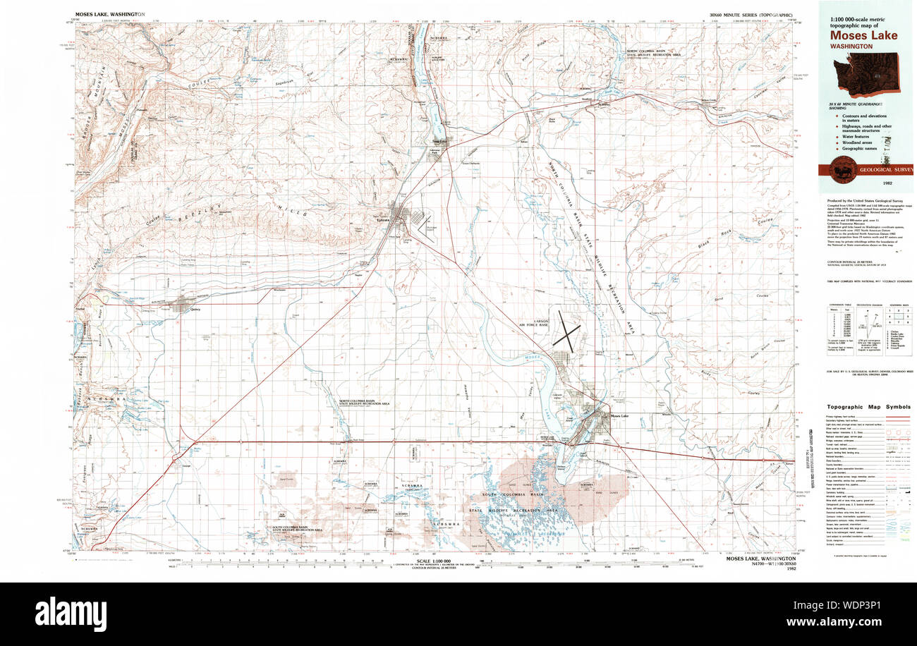 Moses lake map Cut Out Stock Images & Pictures - Alamy