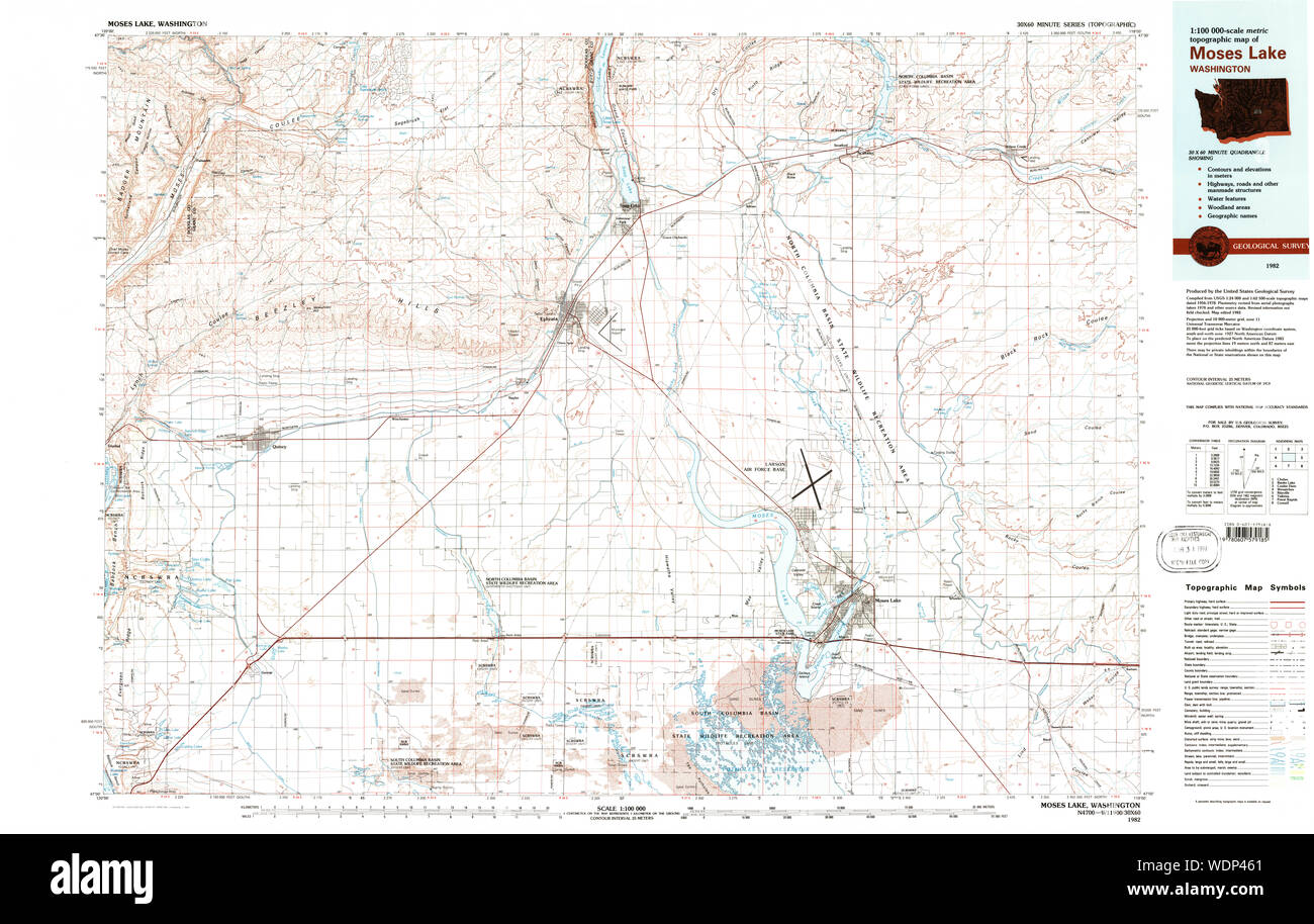 Moses lake washington map hi-res stock photography and images - Alamy