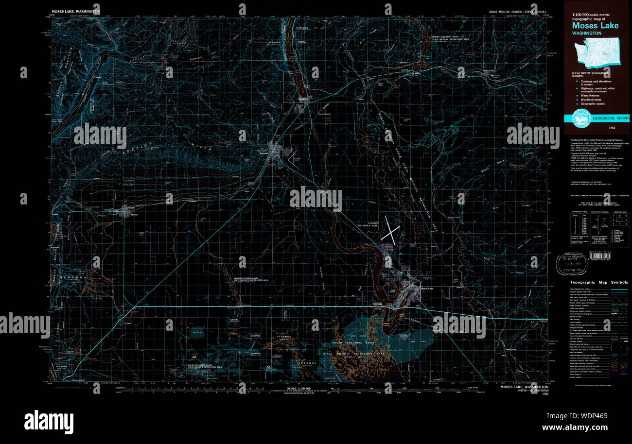 Moses lake washington map hi-res stock photography and images - Alamy