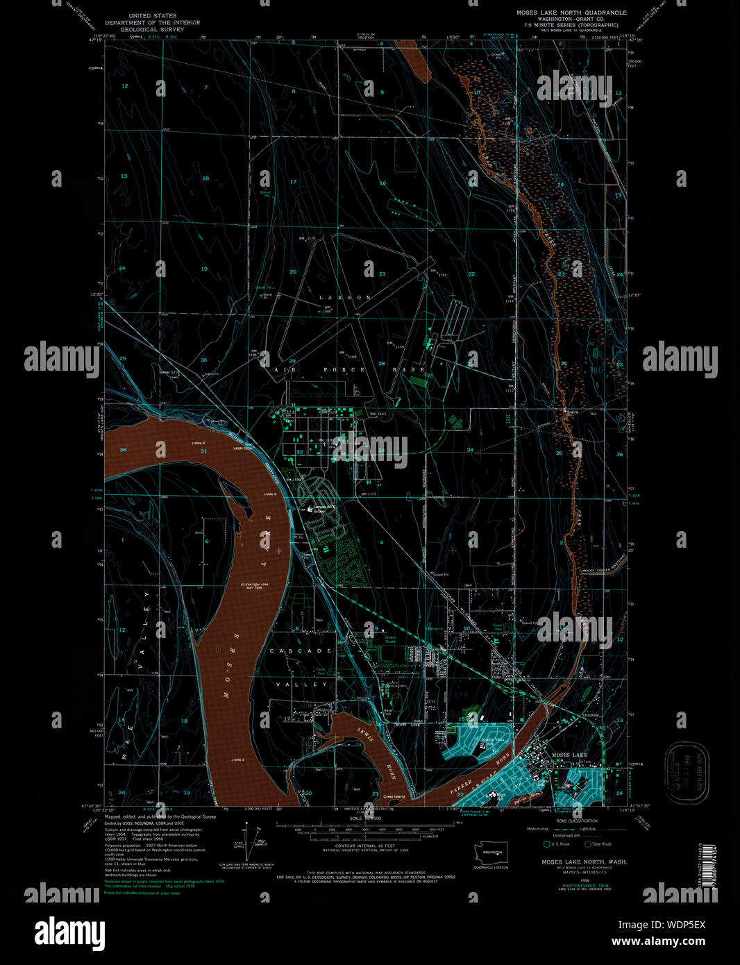 Map of moses lake hi-res stock photography and images - Alamy