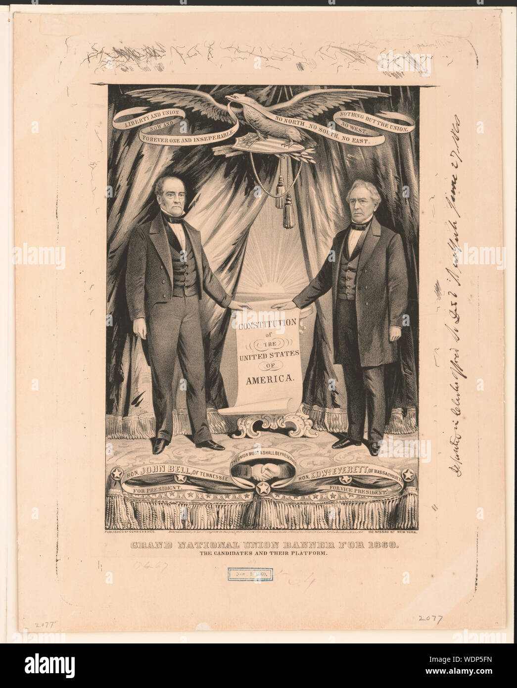 Grand national union banner for 1860. The candidates and their platform ...