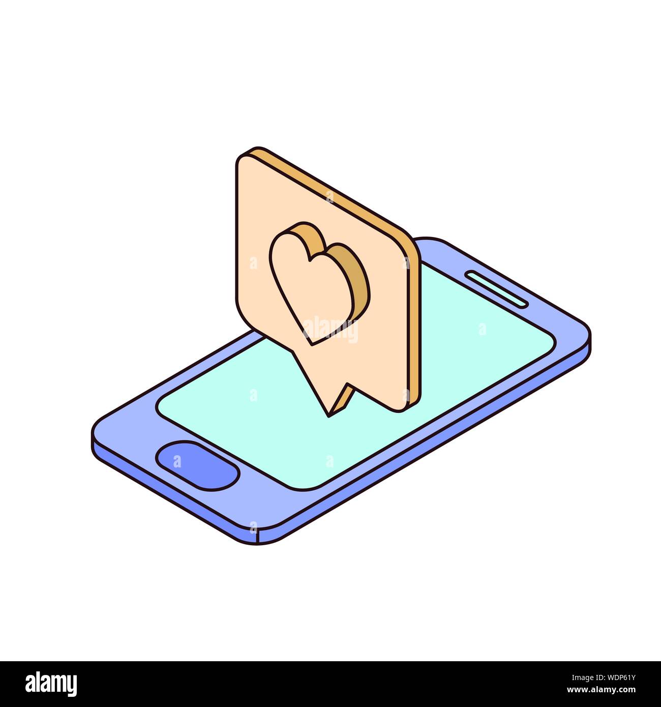 smartphone screen with email notifications Stock Vector Image & Art - Alamy