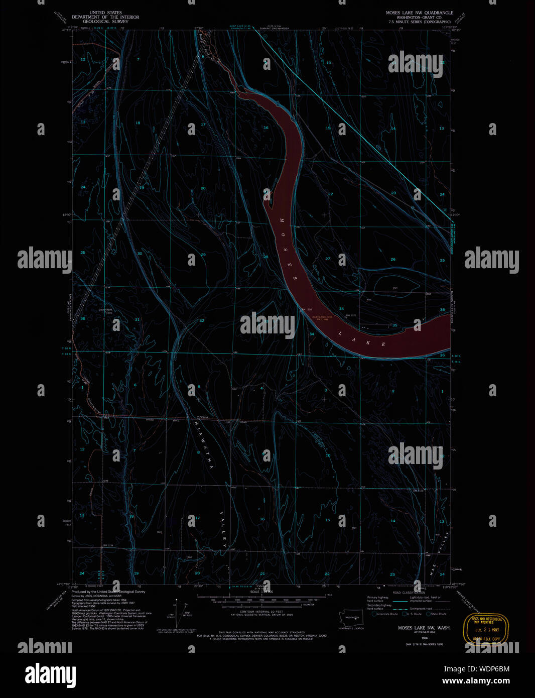 Map of moses lake hi-res stock photography and images - Alamy