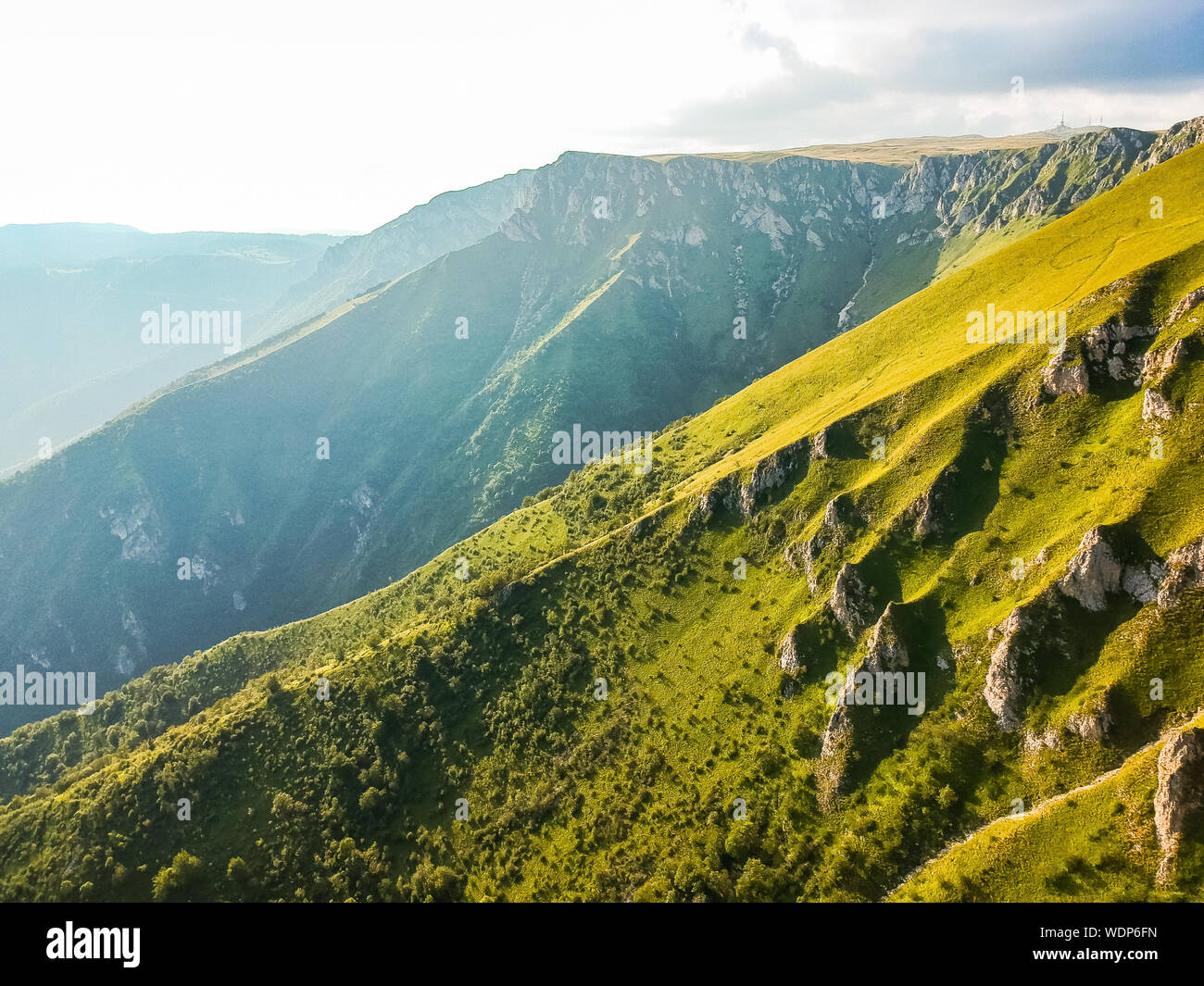 Green mountains in sunset around Travnik city in Bosnia and Herzegovina ...