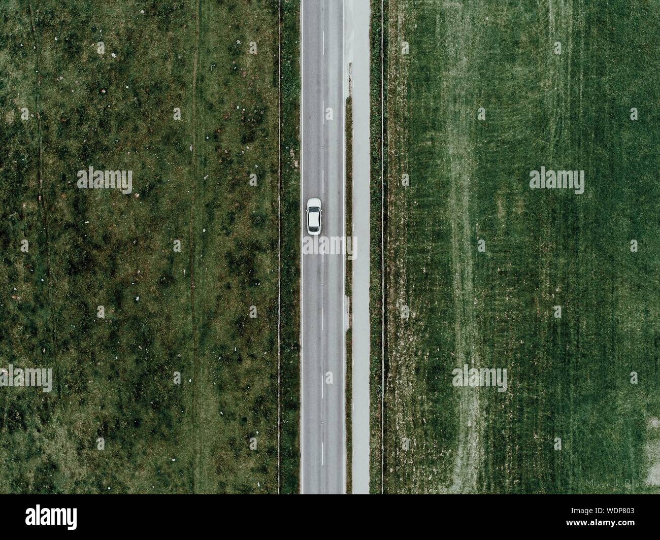 Aerial view of car on road hi-res stock photography and images - Alamy
