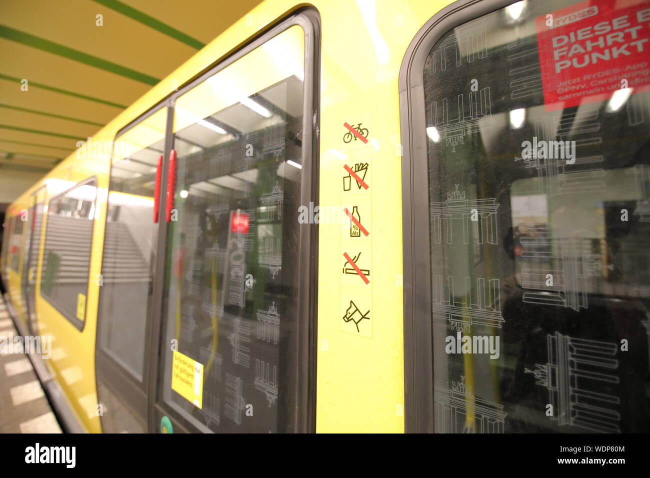 Prohibited act sign BVG subway train Berlin Germany Stock Photo - Alamy