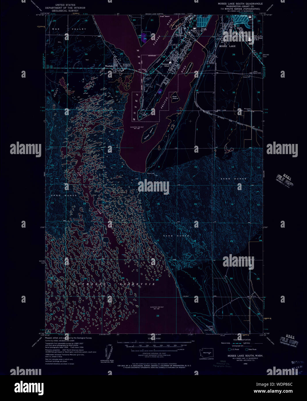 Map of moses lake hi-res stock photography and images - Alamy