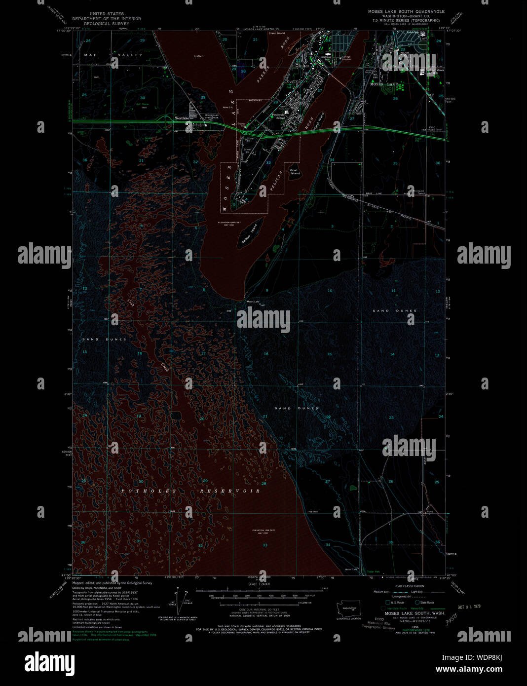 Map of moses lake hi-res stock photography and images - Alamy