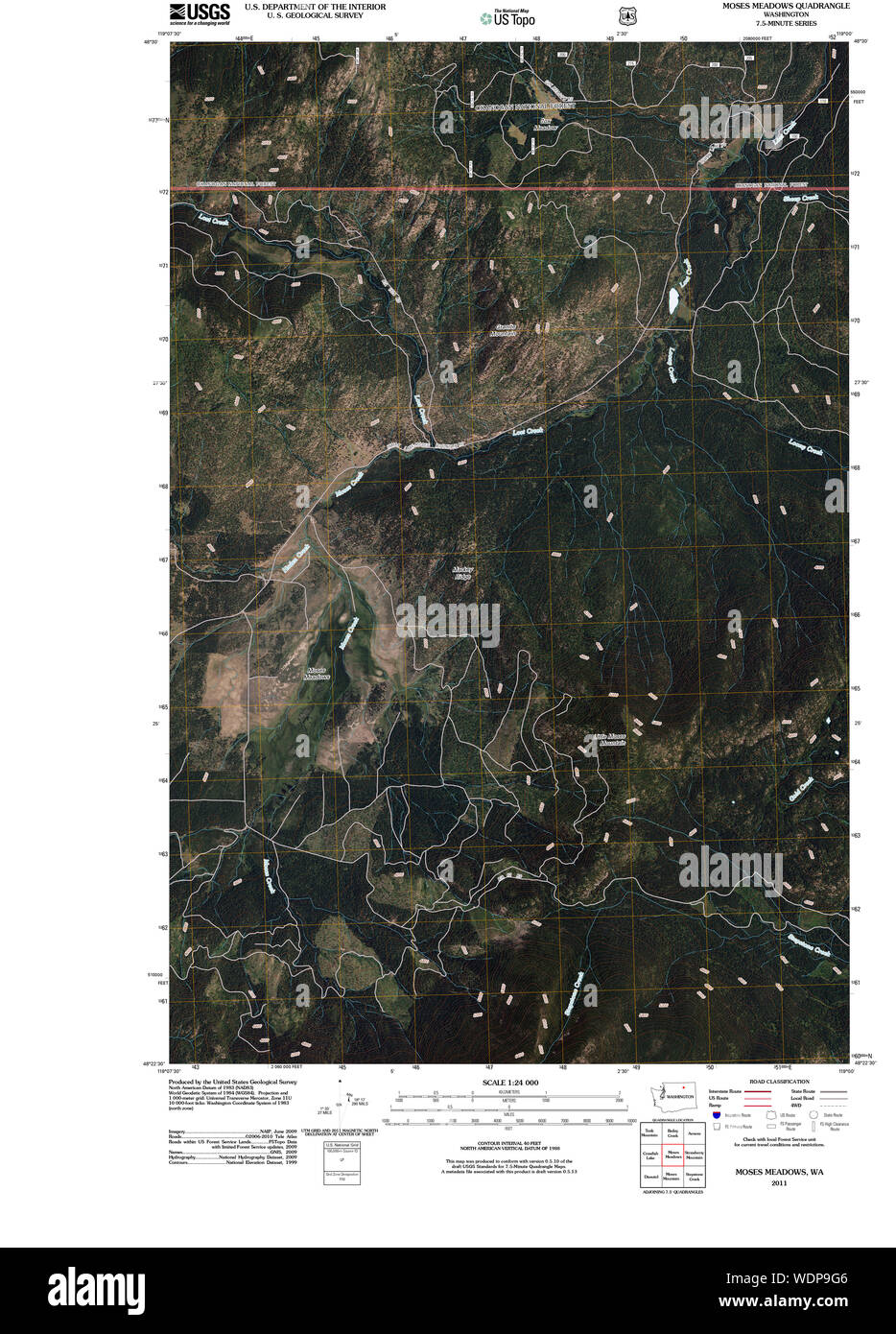USGS Topo Map Washington State WA Moses Meadows 20110429 TM Restoration ...