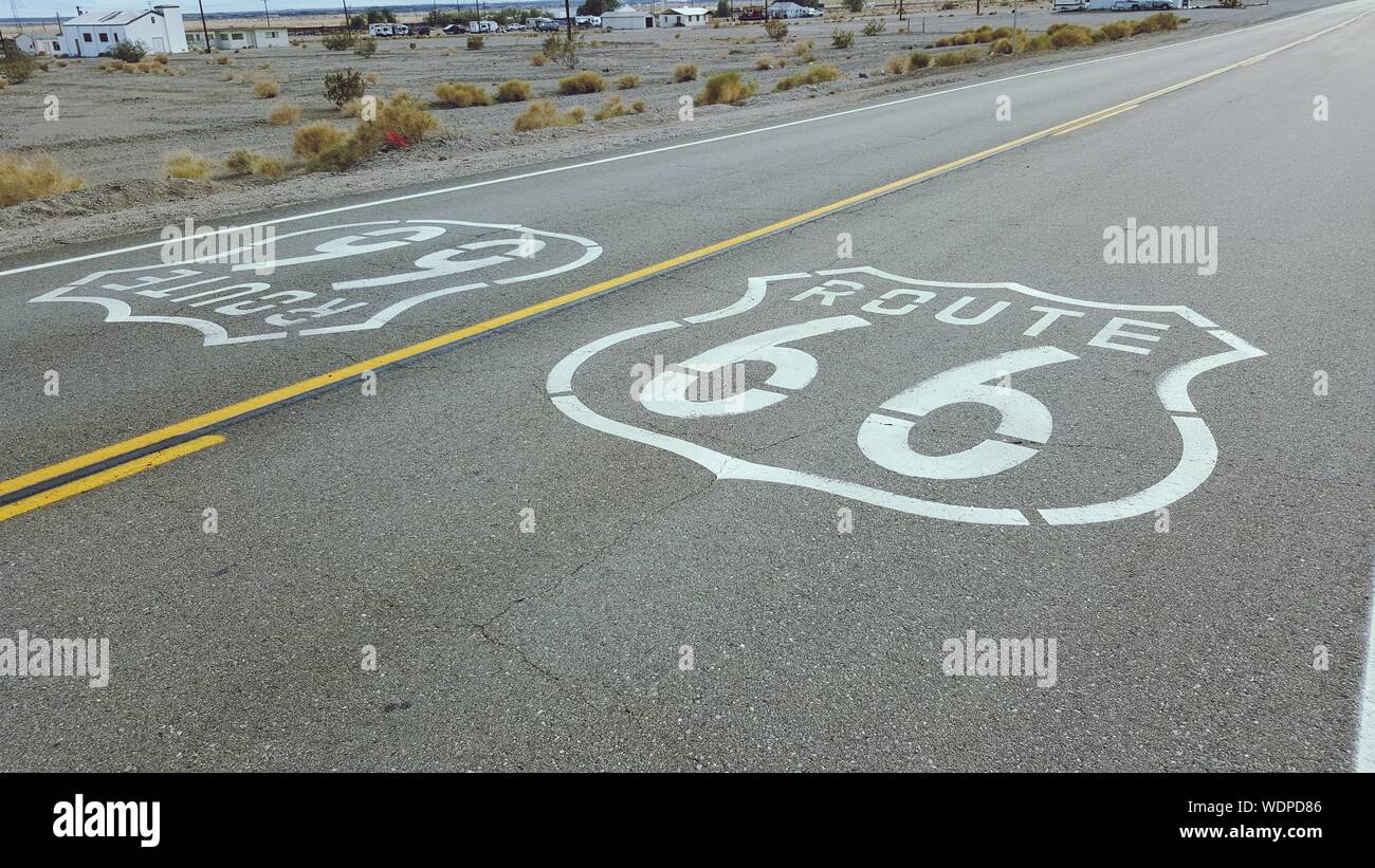 Route 66 Road Marking Route High Resolution Stock Photography and ...