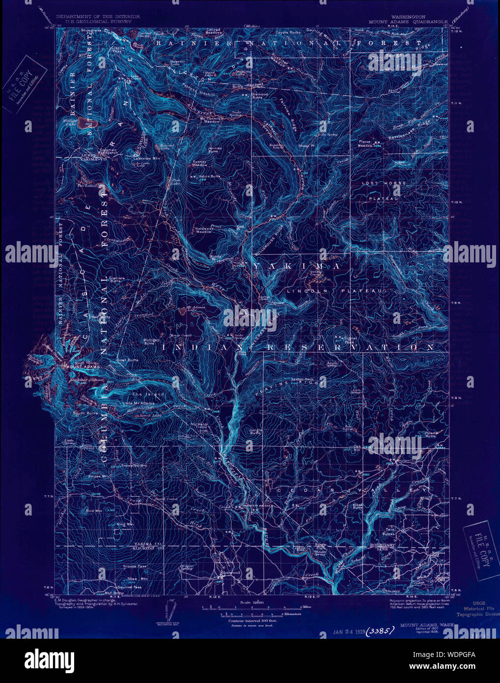 USGS Topo Map Washington State WA Mount Adams 242460 1907 125000 ...