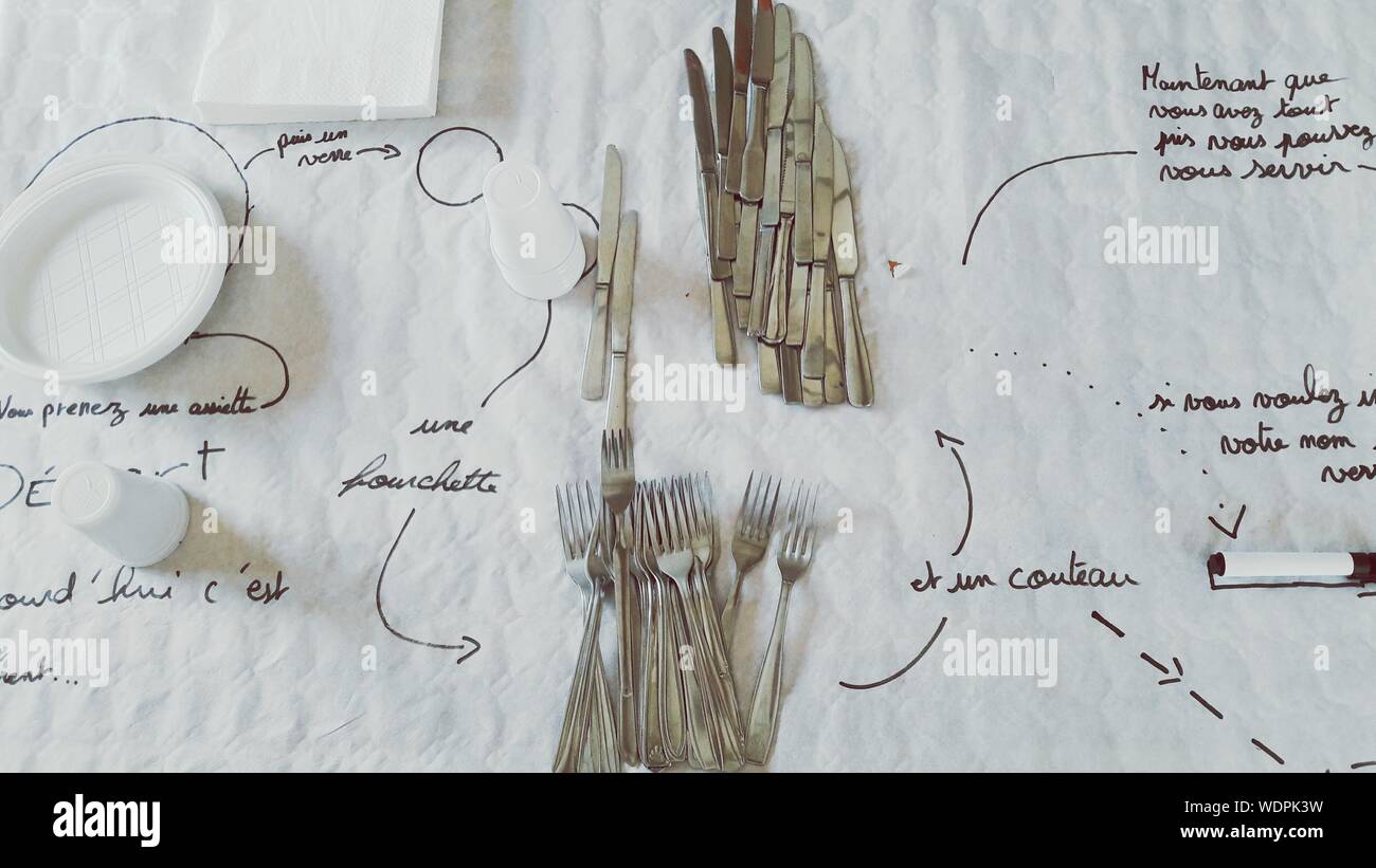 Plates tablecloth hi-res stock photography and images - Alamy