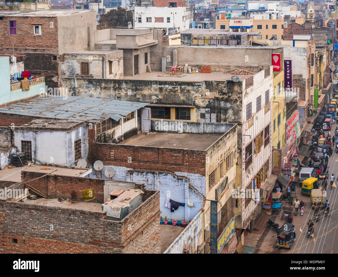 Rooftop View of downtown Varanasi, Uttar Pradesh, India, Asia Stock ...