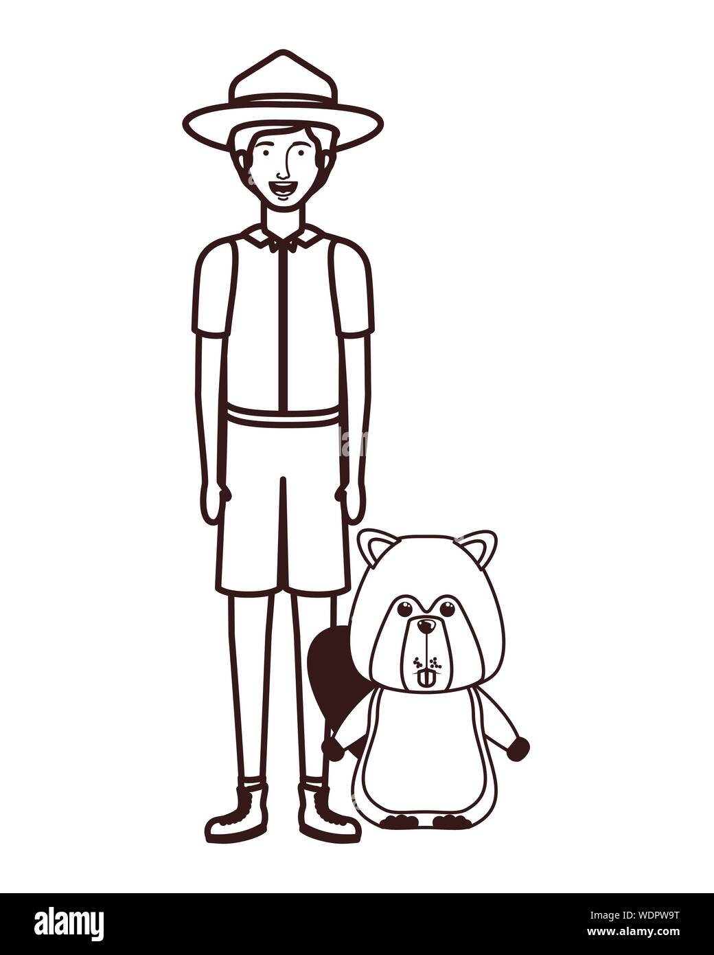 Forest ranger boy cartoon design vector illustration Stock Vector Image ...