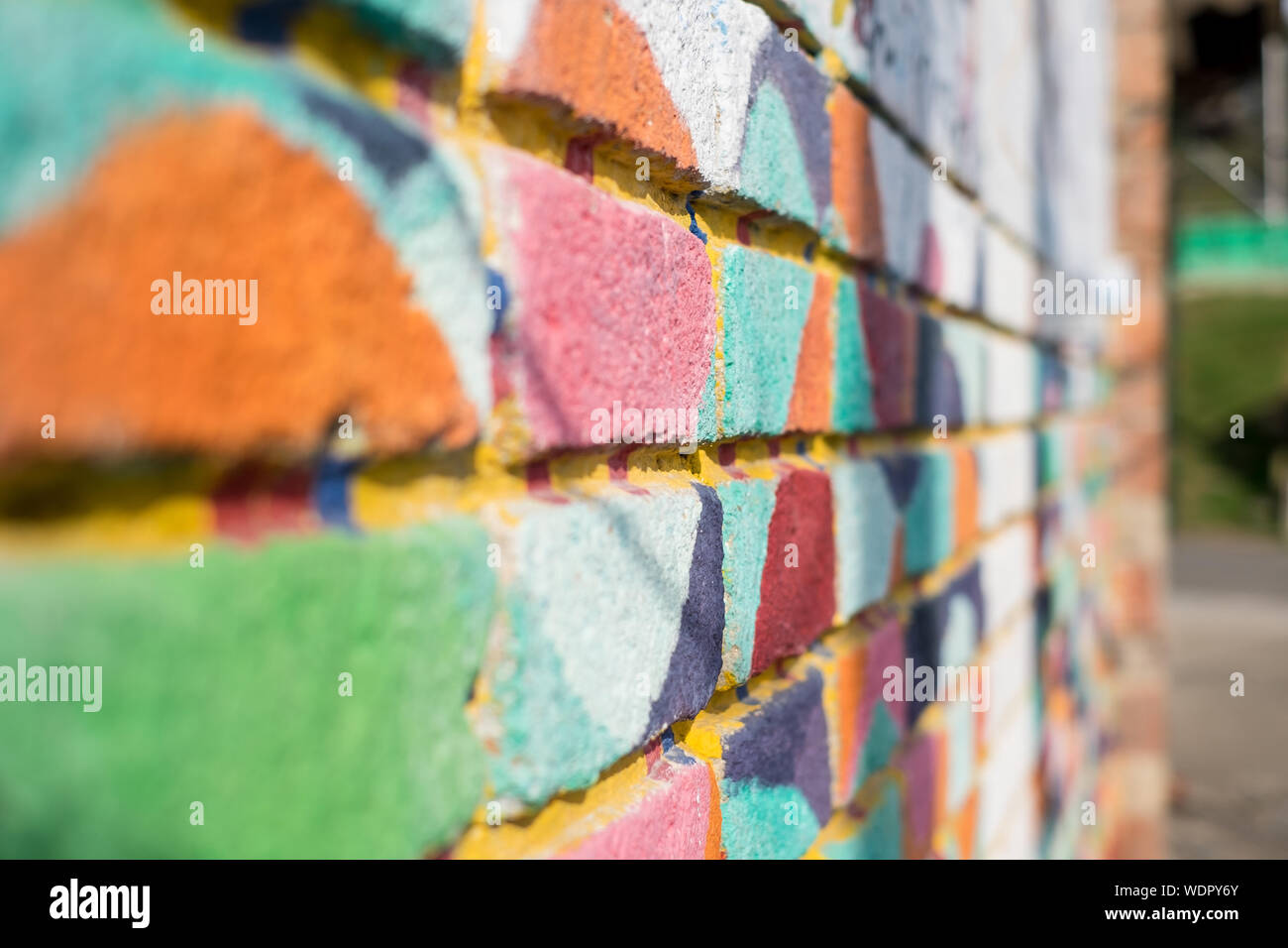 Colorful painted wall in Colombia Stock Photo - Alamy