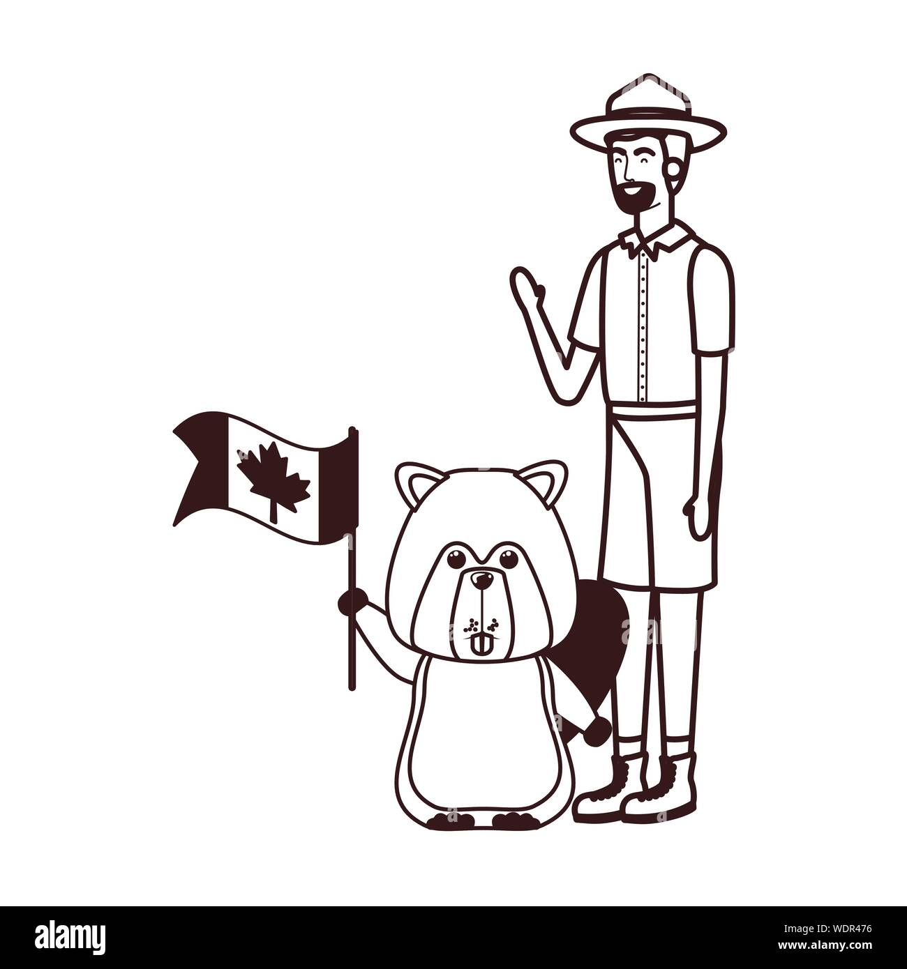 Isolated beaver animal and ranger design vector illustration Stock ...