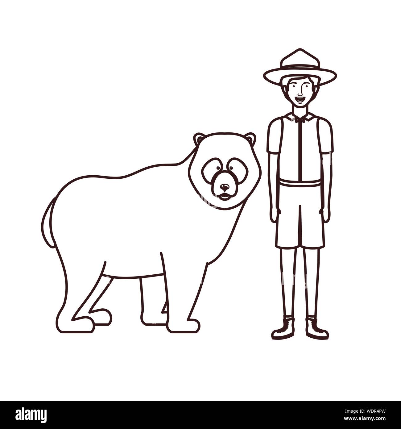 Forest ranger boy cartoon design vector illustration Stock Vector Image ...