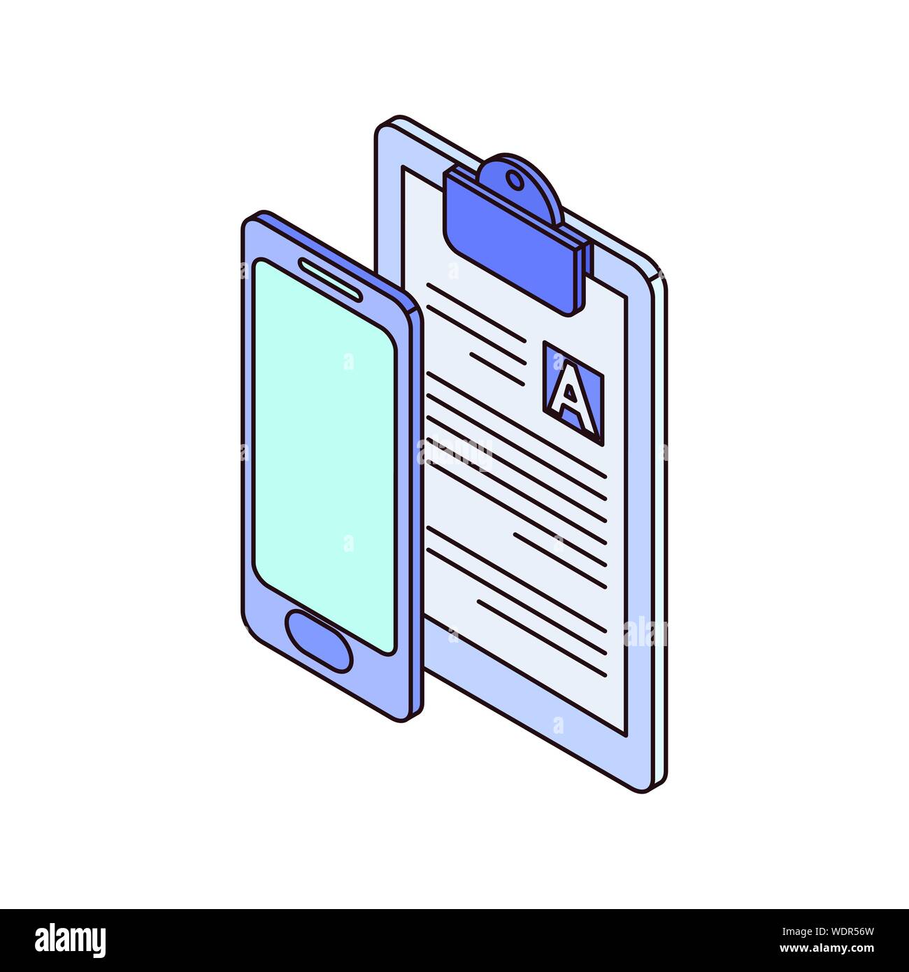 smartphone screen with sheets of paper Stock Vector Image & Art - Alamy