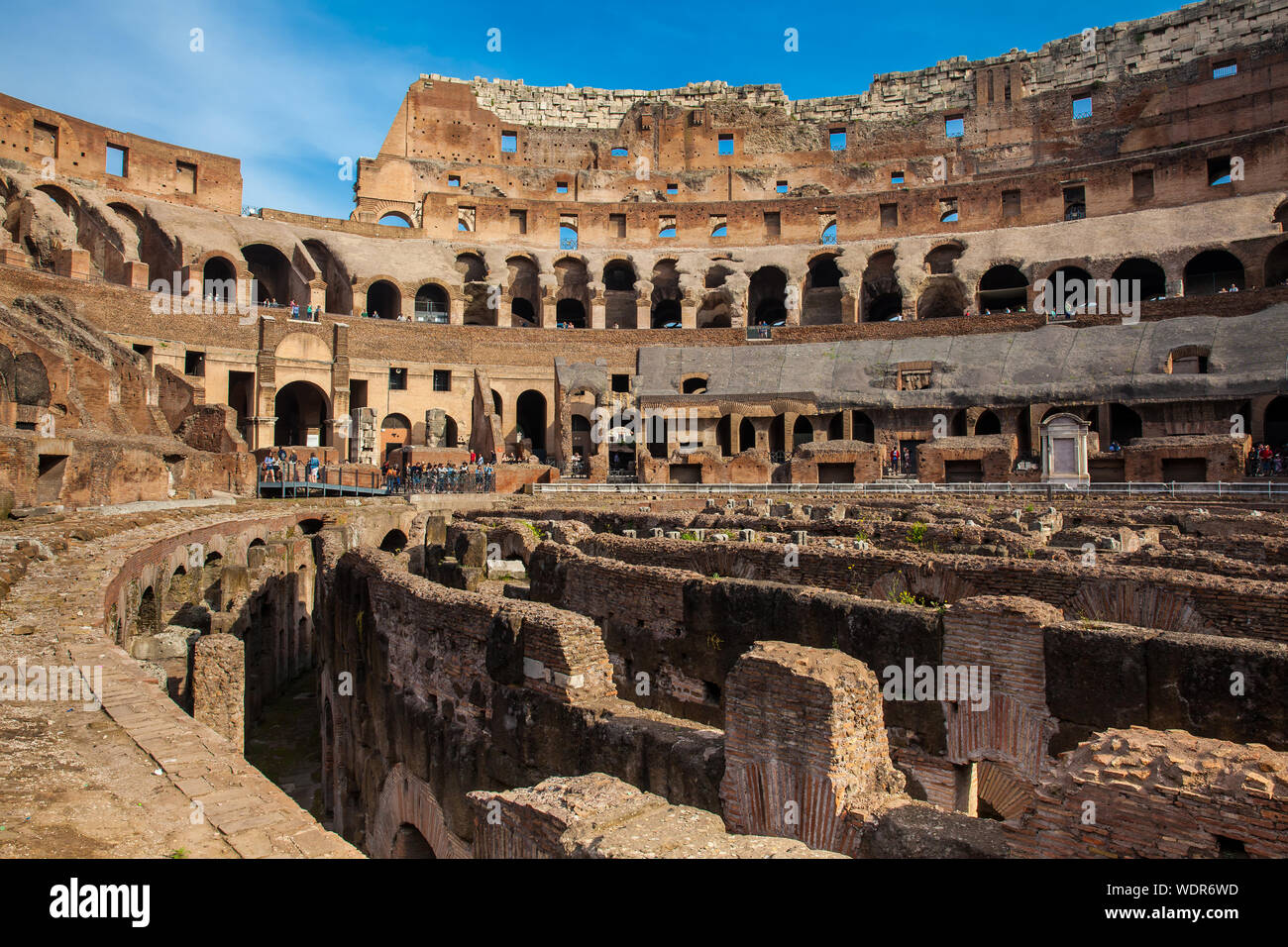 ROME, ITALY - APRIL, 2018: View of the seating areas and the hypogeum ...