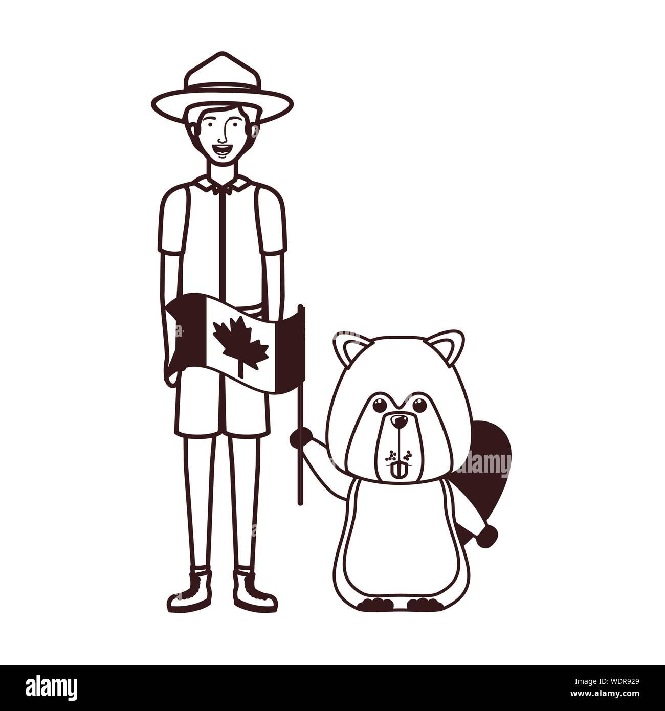 Isolated beaver animal and ranger design vector illustration Stock ...