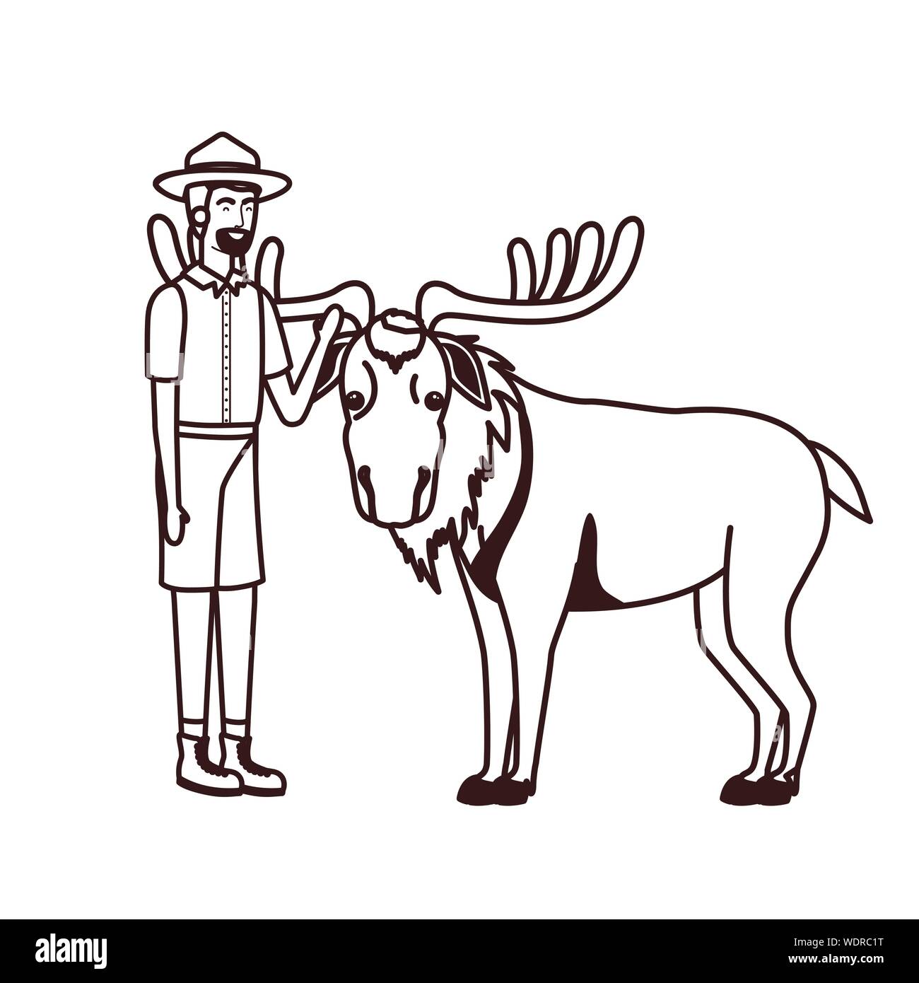 Forest ranger man cartoon design vector illustration Stock Vector Image ...