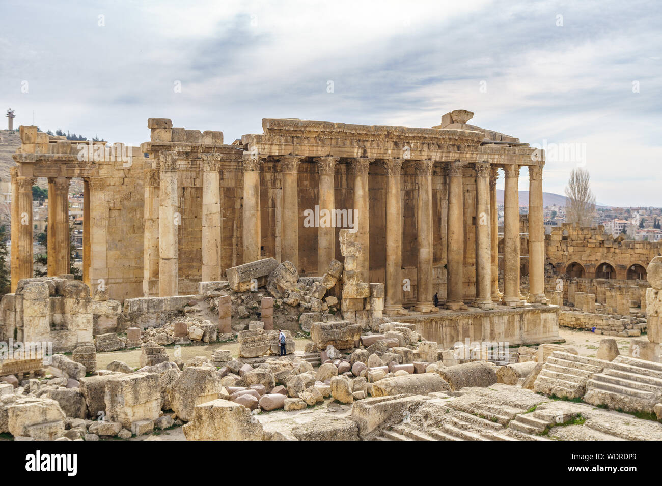 Bacchus temple at the Roman ancient ruins of Baalbek, in Baalbek in ...