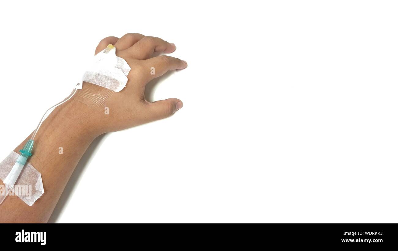 Iv hand child hi-res stock photography and images - Alamy