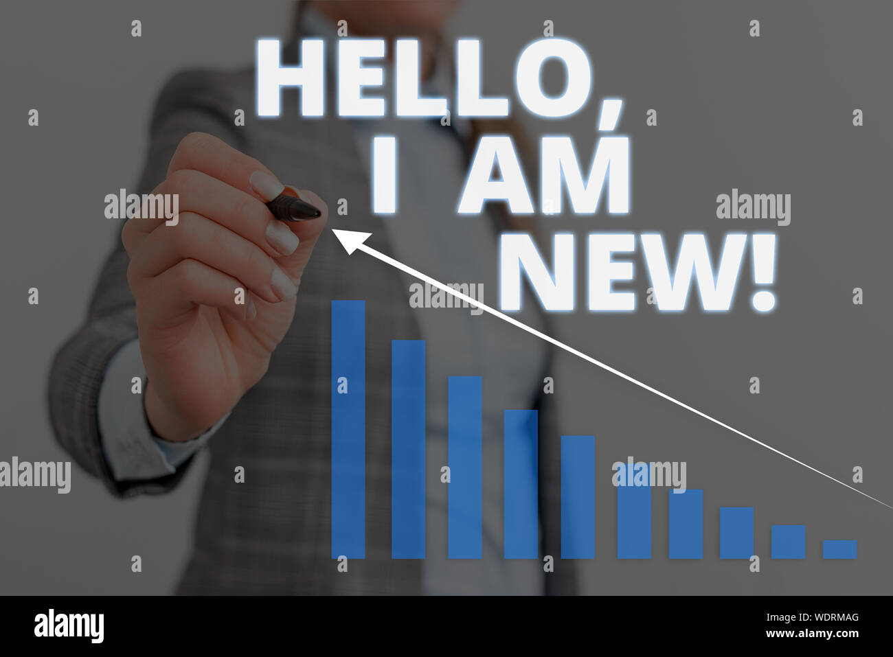 Handwriting text Hello I Am New. Conceptual photo used as greeting or ...