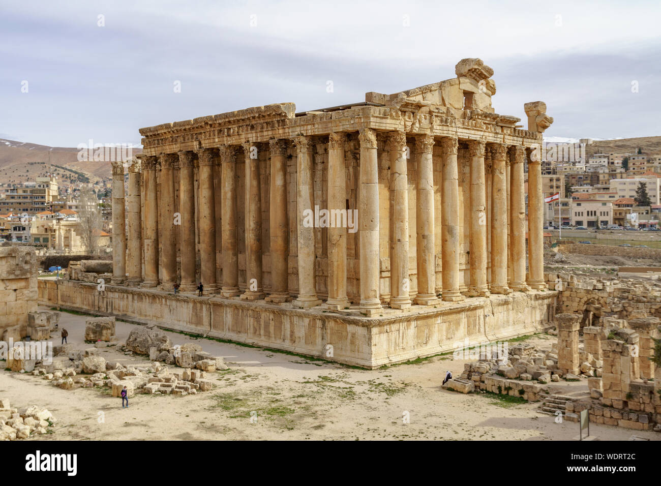 Bacchus temple at the Roman ancient ruins of Baalbek, in Ballbek in ...